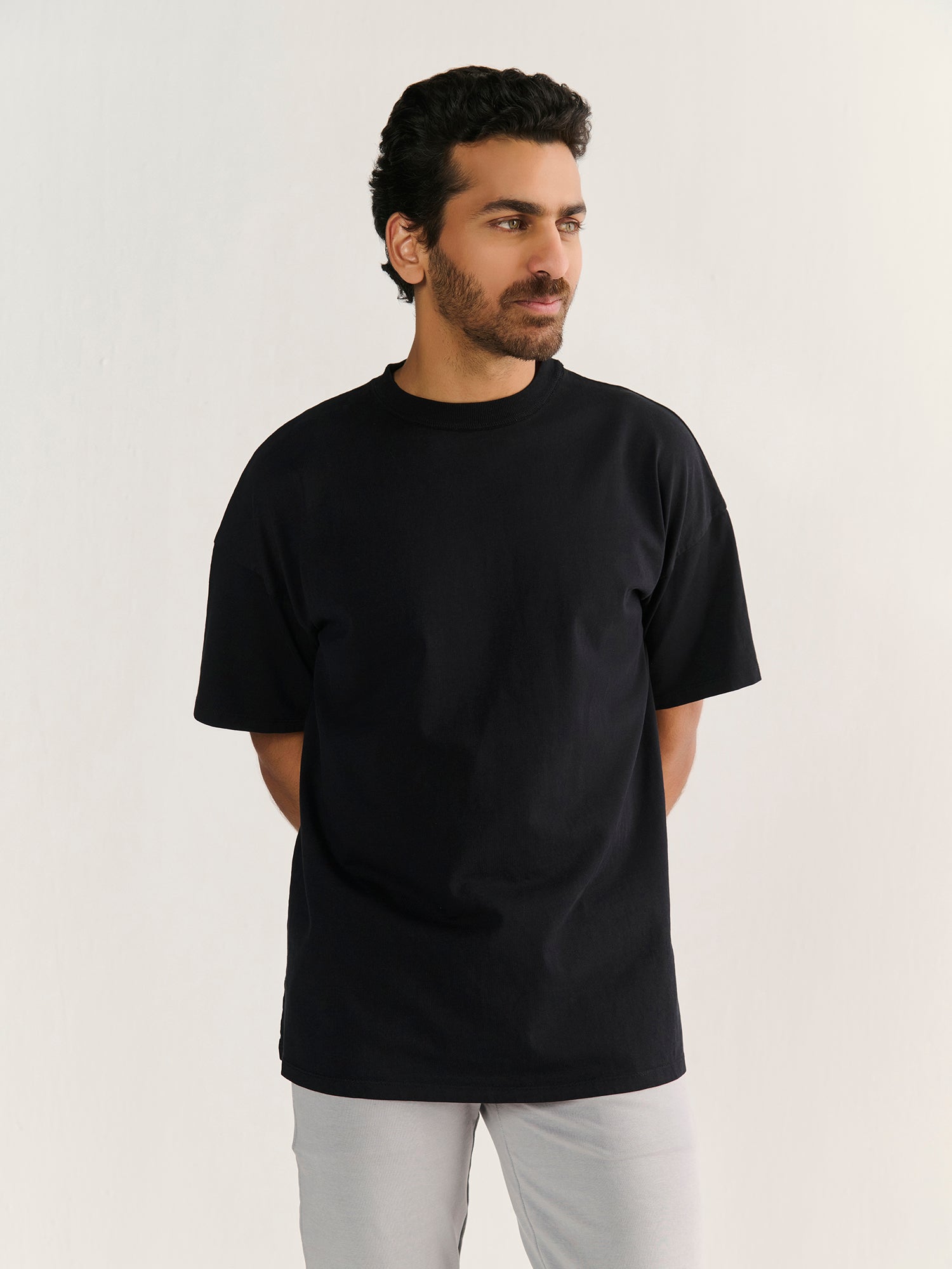 Heavy Oversized Crew Neck - Black