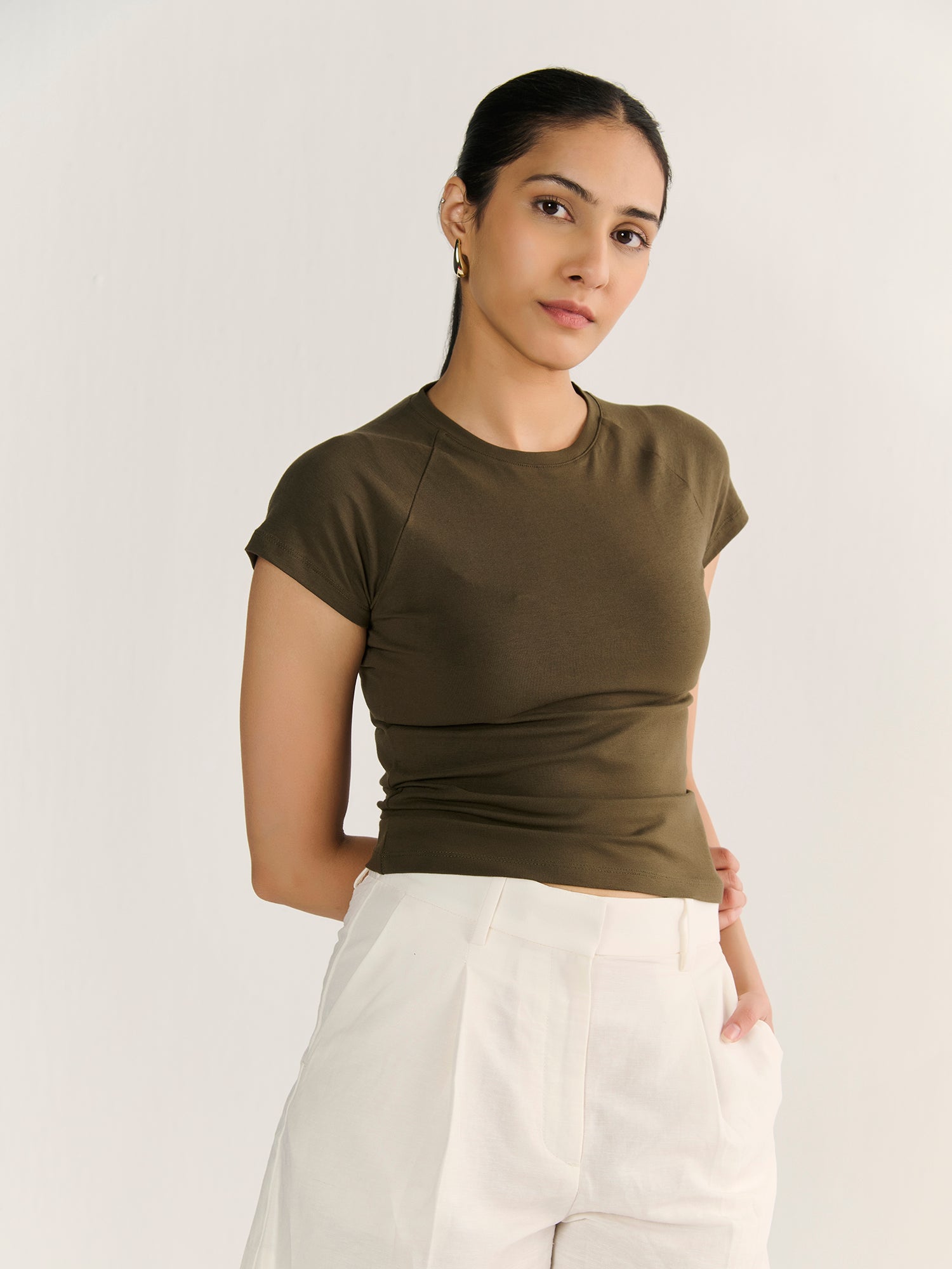 Fitted Tee - Olive Green