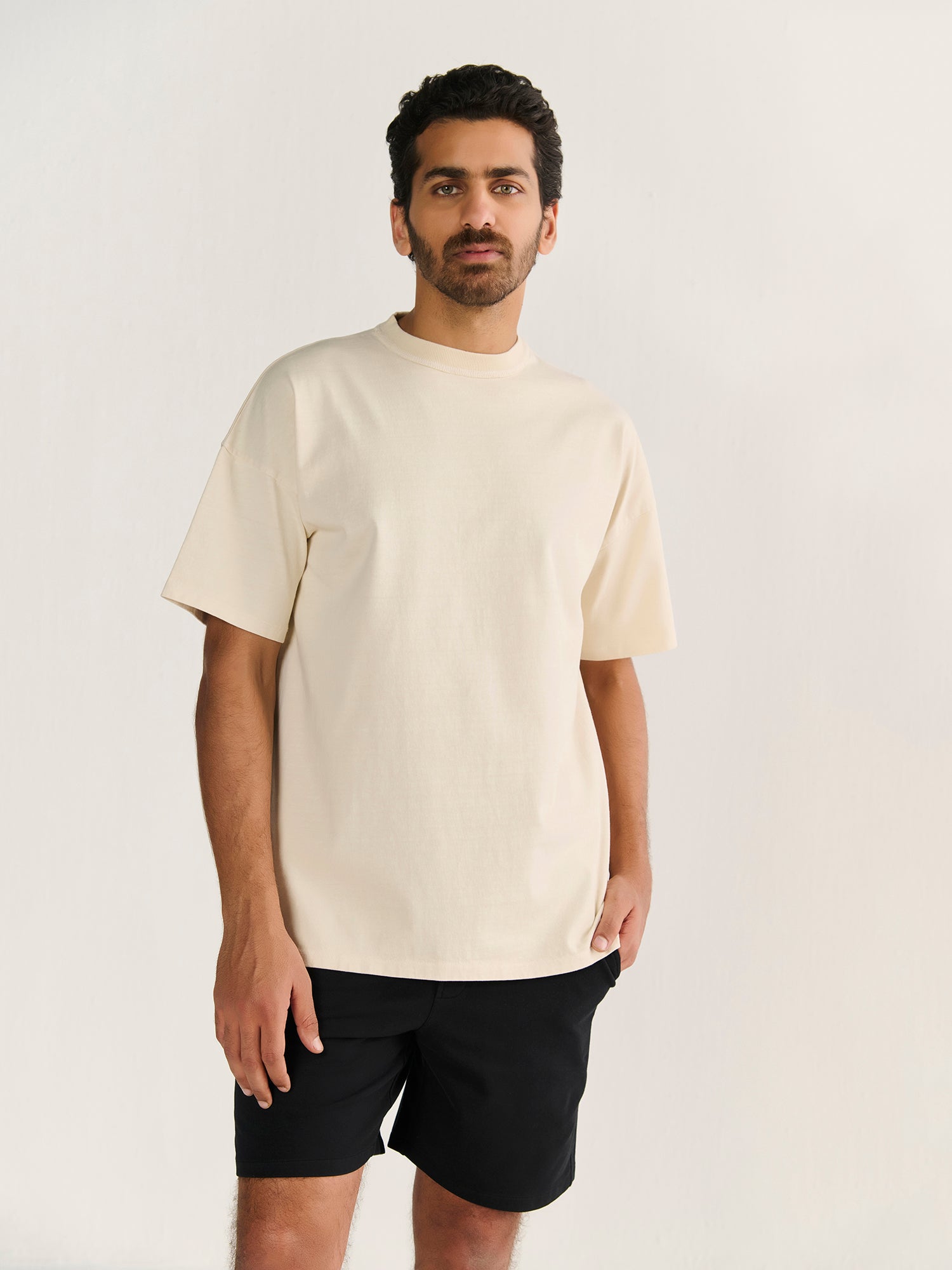 Heavy Oversized Crew Neck - Beige