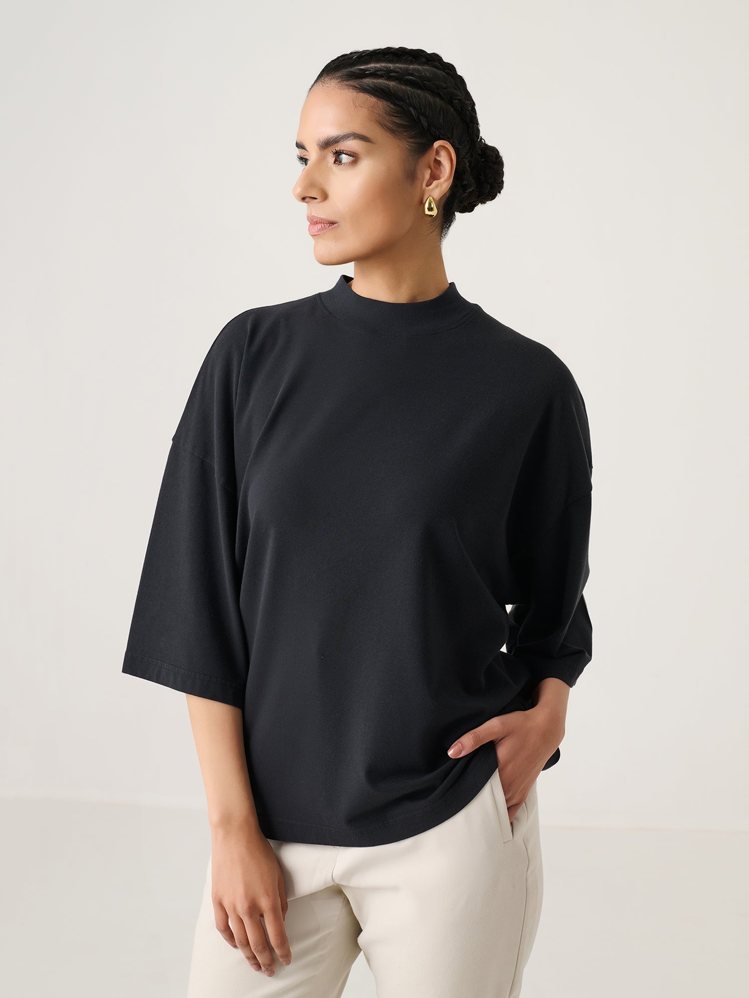 Oversized High Neck - Black