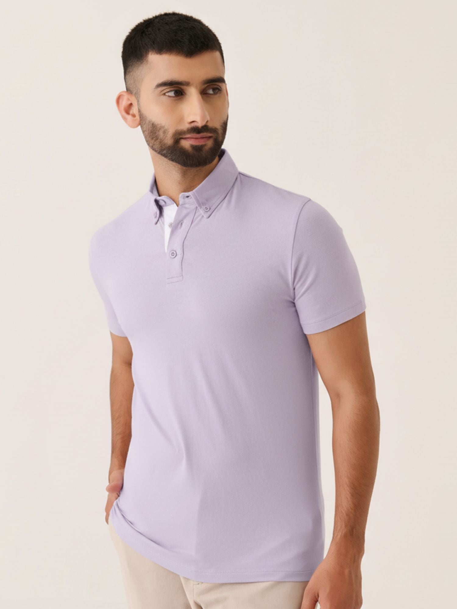 Short Sleeve Polo - Lilac